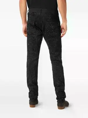 Philipp Plein Straight Cut Strass Jeans - Black