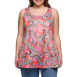 24SEVEN COMFORT APPAREL Paisley Tank Top