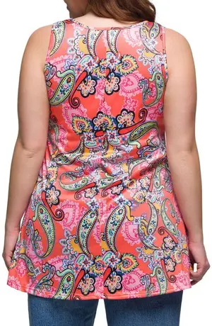 24SEVEN COMFORT APPAREL Paisley Tank Top