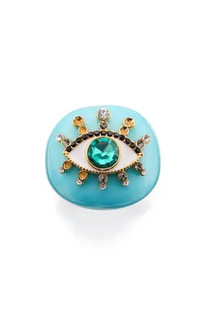 Kurt Geiger Evil Eye Cocktail Ring - Turquoise
