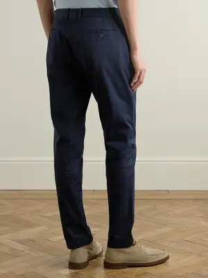 Sunspel Straight-leg Garment-dyed Cotton-blend Twill Chinos - Blue