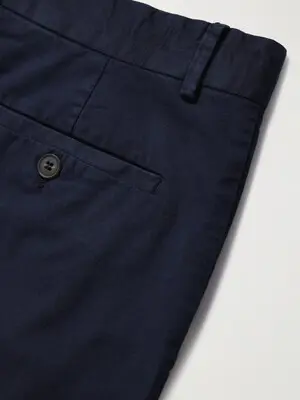 Sunspel Straight-leg Garment-dyed Cotton-blend Twill Chinos - Blue