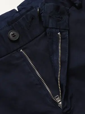 Sunspel Straight-leg Garment-dyed Cotton-blend Twill Chinos - Blue