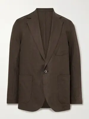 STOFFA Unstructured Washed-linen Blazer