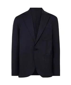 STOFFA Unstructured Wool Suit Jacket - Blue