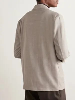 STOFFA Unstructured Double-breasted Wool Suit Jacket