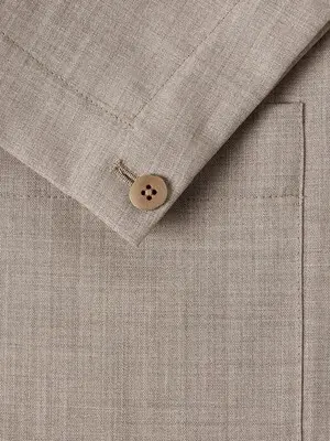 STOFFA Unstructured Double-breasted Wool Suit Jacket