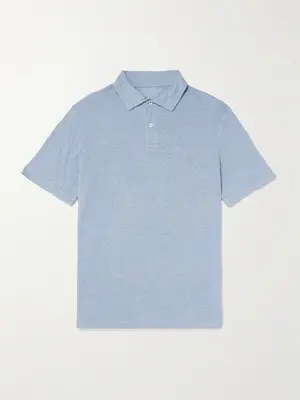Hartford Linen Polo Shirt - Blue