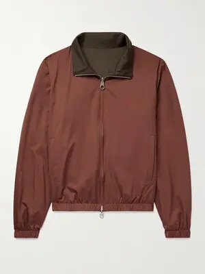 Loro Piana Reversible Padded ® Storm System® Nylon And Cashmere Blouson Jacket - Brown