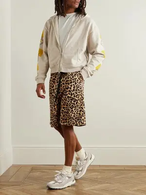 Kapital Printed Cotton-jersey Zip-up Hoodie - Neutrals
