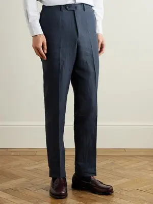 DE PETRILLO Straight-leg Linen Suit Trousers