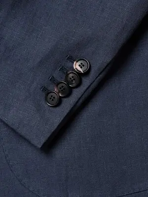 DE PETRILLO Linen Suit Jacket - Blue
