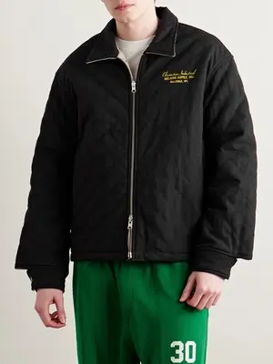 BODE Bloomstein Reversible Printed Quilted Cotton-twill Jacket - Black