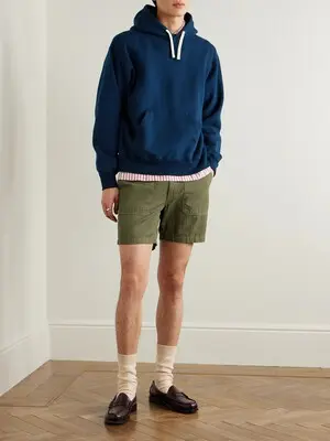 BEAMS Cotton-jersey Hoodie - Blue