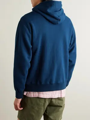 BEAMS Cotton-jersey Hoodie - Blue