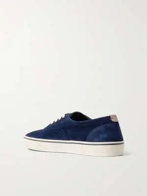Brunello Cucinelli Leather-trimmed Suede Sneakers