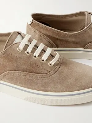 Brunello Cucinelli Suede Low Top Sneakers - Brown