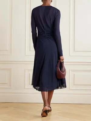 Proenza Schouler Kerstin Ruched Jersey Midi Dress - Blue