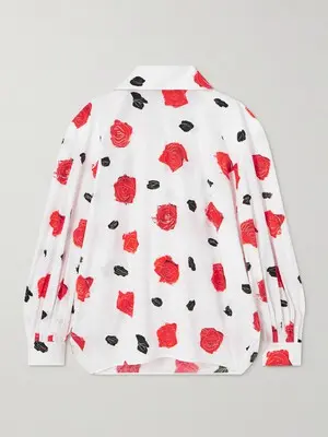 Marni Oversized Printed Poplin Blouse - White