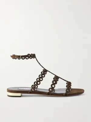 AQUAZZURA Infinity Suede Sandals - Brown