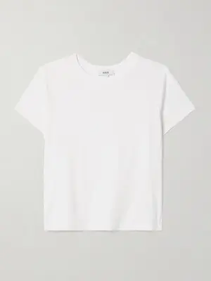 AGOLDE Adine Cropped Organic Cotton-jersey T-shirt - Neutrals