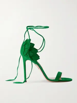 AQUAZZURA Hibiscus 105 Lace-up Sandals - Green