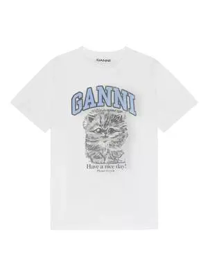 GANNI Organic Cotton T-shirt - White