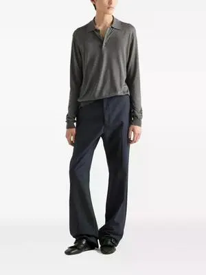 Prada Cashmere-blend Polo Shirt - Grey