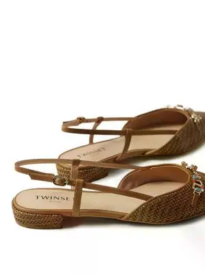 TWINSET Woven Slingback Flats