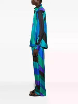 Emilio Pucci Iride-print Wide-leg Trousers