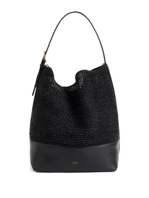 TOTEME Belted Woven Leather Tote Bag - Black