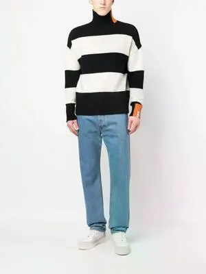 RIGHT FOR Striped High-neck Jumper