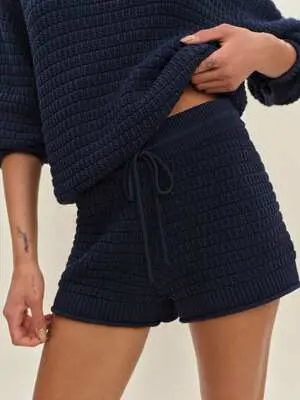 REFORMATION Collie Cotton Shorts - Blue