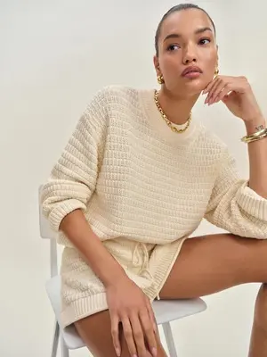 REFORMATION Collie Oversized Cotton Crew Sweater