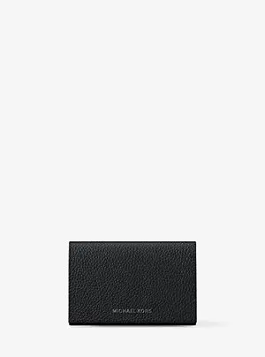 Michael Kors Hudson Pebbled Leather Card Case - Black