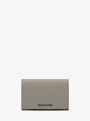 Michael Kors Hudson Pebbled Leather Card Case - Natural