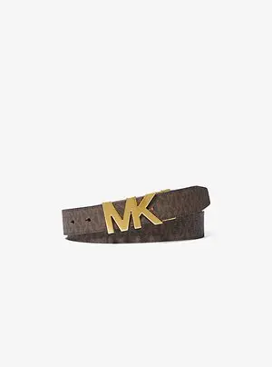 Michael Kors Reversible Signature Logo Buckle Belt - Brown