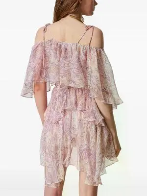TWINSET Ruffled Paisley Print Mini Dress