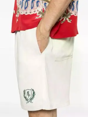REPRESENT Embroidered-logo Shorts - Neutrals