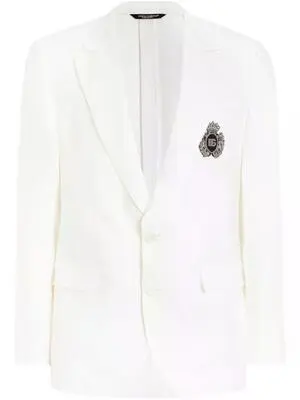 Dolce & Gabbana Logo-embroidered Blazer - White