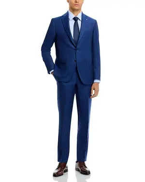 JACK VICTOR Melange Solid Regular Fit Suit - Blue