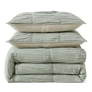 Dkny Pure Ruched Gauze Duvet Cover Set, Full/queen - Green