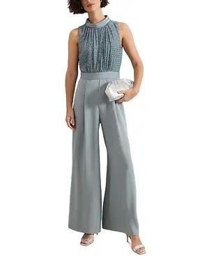 PHASE EIGHT Eliza High Neck Textured Jumpsuit