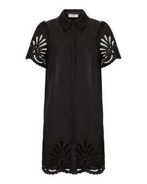 PHASE EIGHT Cutwork Faux Leather Shirt Dress