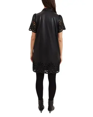 PHASE EIGHT Cutwork Faux Leather Shirt Dress