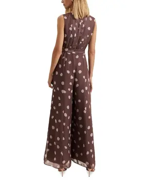 PHASE EIGHT Maxine Chiffon Dot Print Jumpsuit