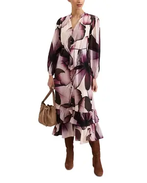 PHASE EIGHT Clarra Floral Print Dress - Purple