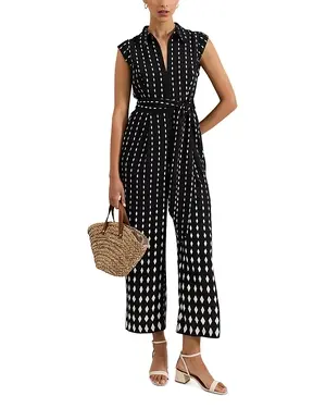 PHASE EIGHT Delina Geo Jumpsuit - Black