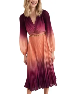 PHASE EIGHT Mira Ombre Button Dress