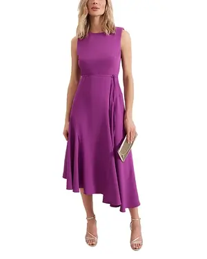 PHASE EIGHT Maya Cowl Back Midi Dress - Purple